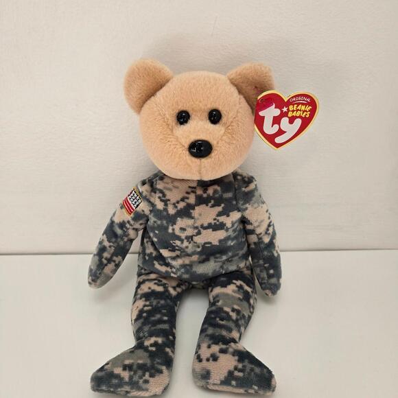Toys | Ty Beanie Baby Salute The Army Bear Flag On Arm Version 85 Inch ...
